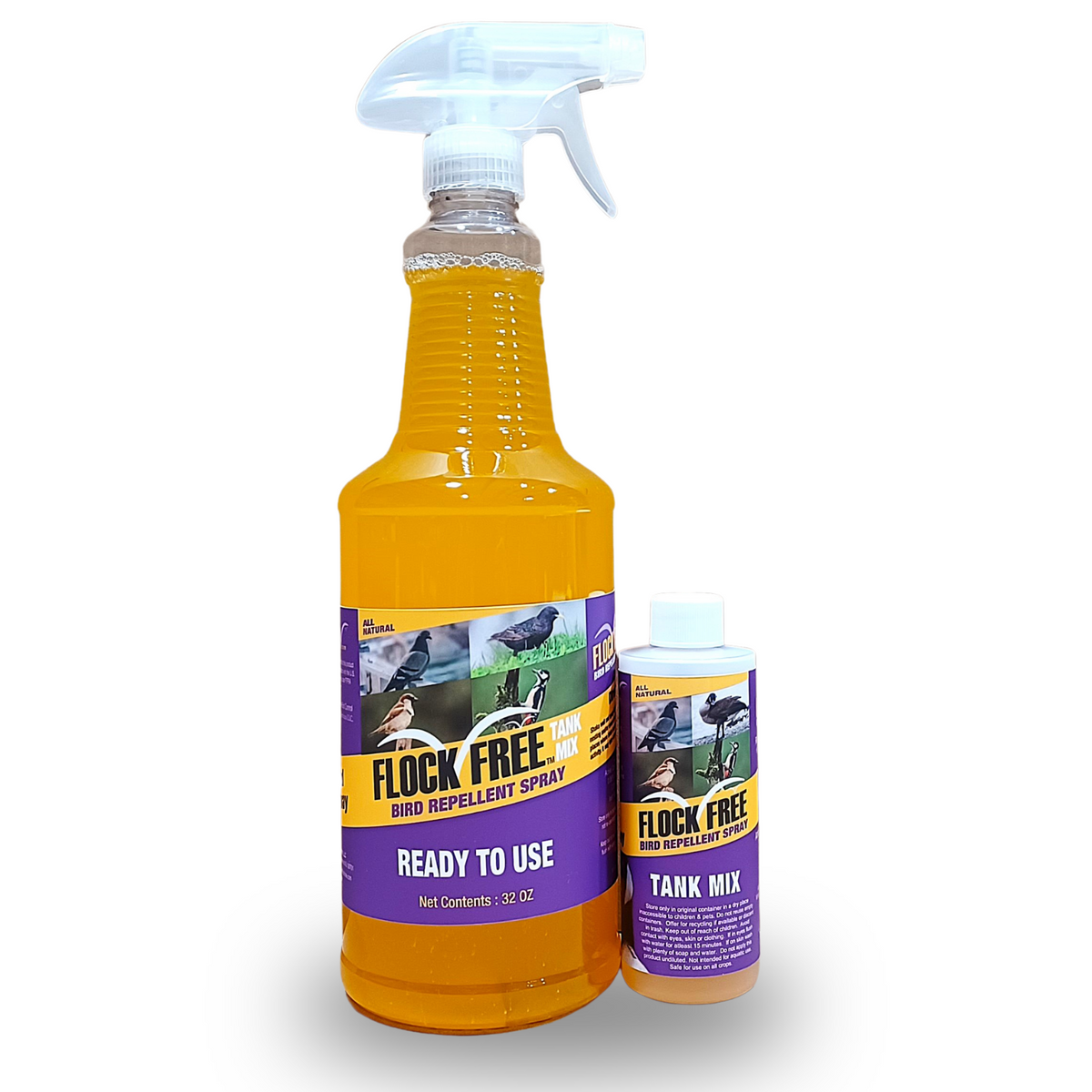 Flock Free Bird Repellent Bundle: RTU Spray 32oz + 4oz for Refill ...